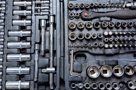 Kit of Metallic Chrome Vanadium Tools in Workshop Stock Photo - Image ...