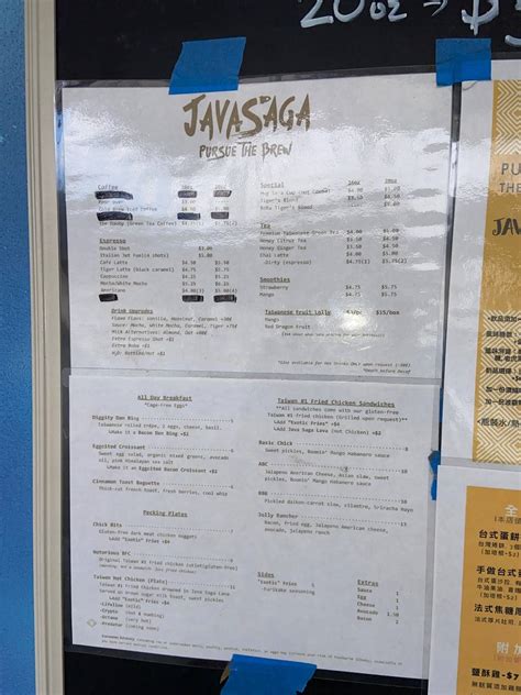 Menu At Java Saga Restaurant Atlanta