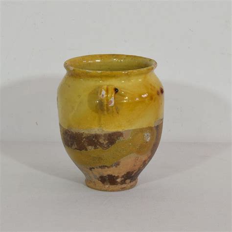 Small French 19th Century Yellow Glazed Ceramic Confit Jar At 1stdibs
