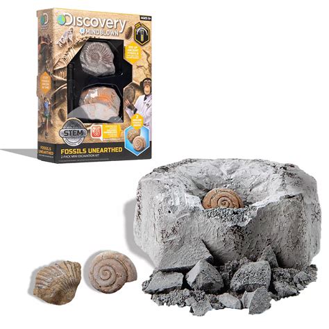 Discovery Mindblown Toy Excavation Kit Mini Fossil 2 Piece Set