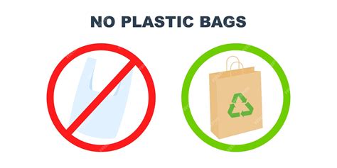 Icône Plate Avec Interdiction Des Sacs En Plastique Slogan Pas De Sacs Plastiques Interdit D