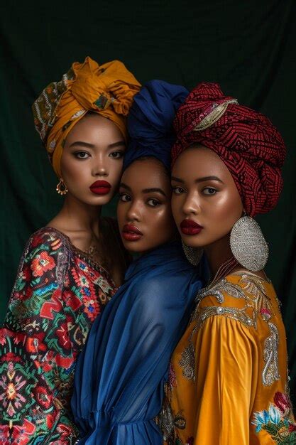 Premium Photo A Fashion Shoot With Women Wearing Traditional Dresses
