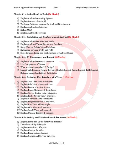 Mad 22617 Imp Questions Pdf Android Operating System Application Software