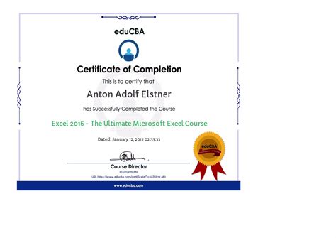 Educba Certificate Excel 2016 Pdf