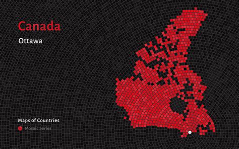 오타와의 수도가 모자이크 패턴으로 표시된 캐나다지도 캐나다에 대한 스톡 벡터 아트 및 기타 이미지 캐나다 지도 배경 주제 Istock