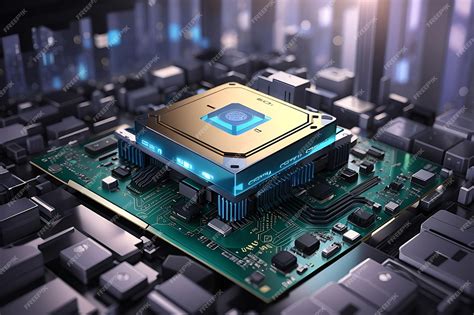 Premium Photo Advanced Technology Concept Visualization Circuit Board Cpu Processor Microchip