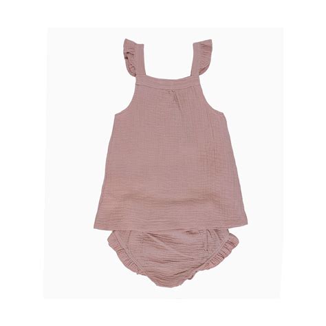 Pumucki Conjunto Bombacha Y Polera Rosada Bebé Niña 100 Algodón
