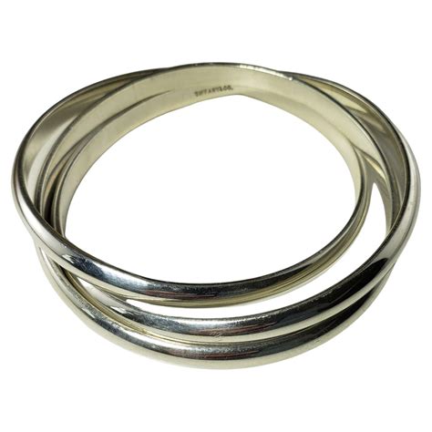 Exquisite Vintage Pair Of Silver Gilt And Gem Set Bangle Bracelets For