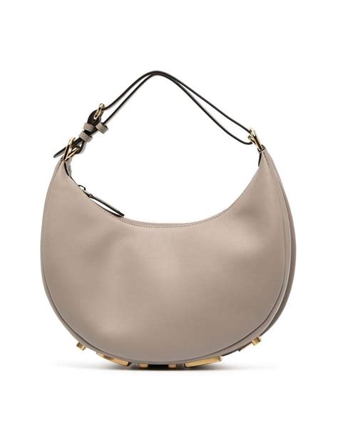 Fendi Graphy Small Leather Shoulder Bag In Gray Lyst