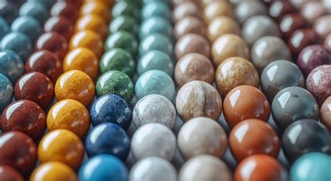 Colorful Arrangement Of Glossy Marbles In Various Hues Showcasing Vibrant Patterns And