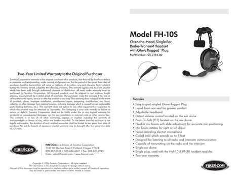 Firecom Fh 10s Quick Start Manual Pdf Download Manualslib