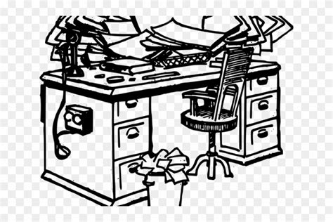 Messy Disorganized Office Desk Great PowerPoint ClipArt For Clip