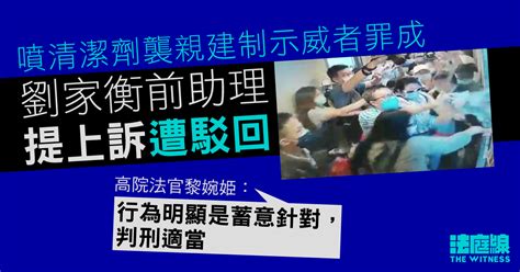 噴清潔劑襲親建制示威者罪成 判囚 6 月 2 周 劉家衡前助理提上訴遭駁回 法庭線 The Witness