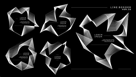 Rounded Lines Wave Abstract Border Design Template Line Circle Abstract Border Design Template