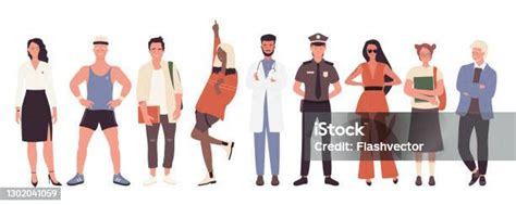 사람들은 함께 서서 젊은 노인 여성과 창조적 인 커뮤니티의 컬렉션 개성 개념에 대한 스톡 벡터 아트 및 기타 이미지 개성 개념 개체 그룹 건강관리와 의술 Istock