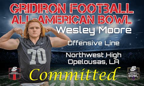 Gf All American Bowl Commit Wesley Moore Gridiron Football