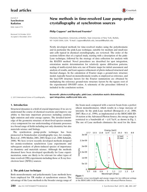 Pdf New Methods In Time Resolved Laue Pumpprobe Crystallography At