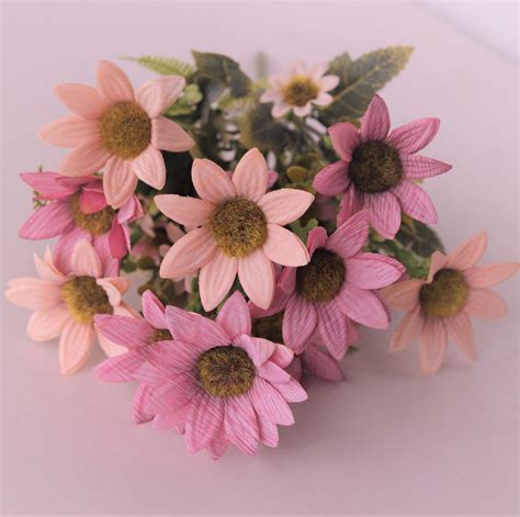 Pastel Daisy Bunch Wholesale Artificial Flowers Artificial Leaves