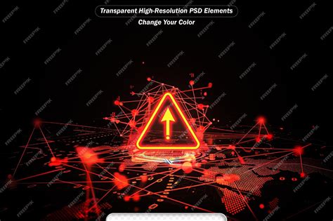 Premium Psd Hacking Concept Attention Warning Attacker Alert Sign With Exclamation Mark