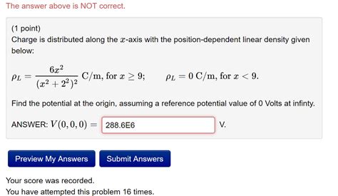 solved charge is distributed along the x axis with the