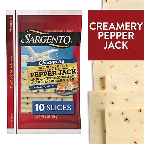 Sargento Creamery Sliced Pepper Jack Natural Cheese 10 Count 6 Oz