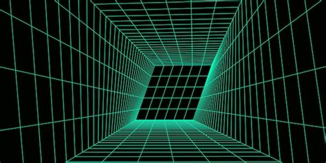 Трехмерная каркасная комната на зеленом фоне абстрактная перспективная