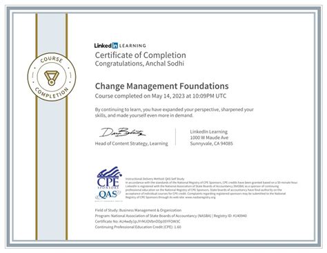 Certificate Of Completion Anchal Sodhi