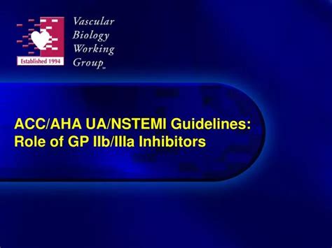 Ppt Acc Aha Ua Nstemi Guidelines Role Of Gp Iib Iiia Inhibitors Powerpoint Presentation Id