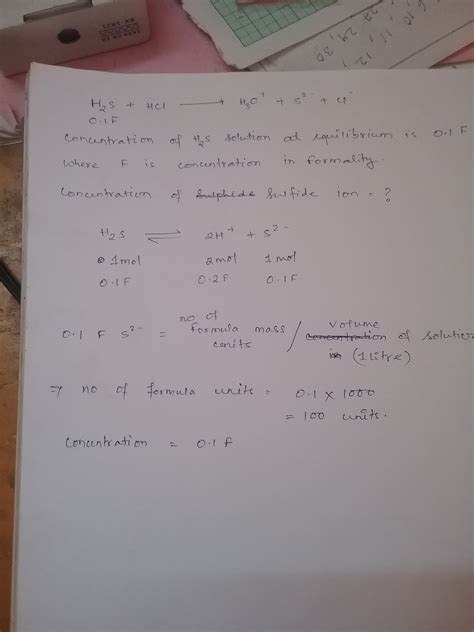 [solved] Calculate The Concentration Of Sulfide Ion In A Saturated