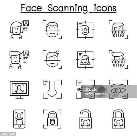 Numérisation De Visage Reconnaissance De Visage Et Icône