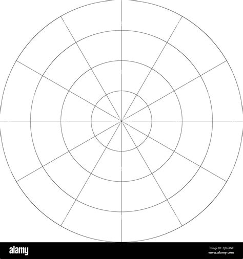 Polar Circular Grid Mesh Pie Chart Graph Element Stock Vector