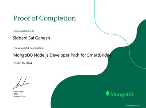 Sai Ganesh Siddani On Linkedin Mongodb Node Developer
