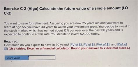 Solved Exercise C 2 Algo Calculate The Future Value Of A