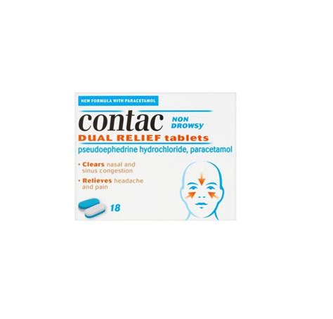 Contac Cold And Flu Dual Relief 18 Tablets