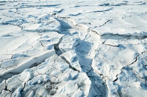 A Crack In The Ice From Above Premium Ai Generated Image
