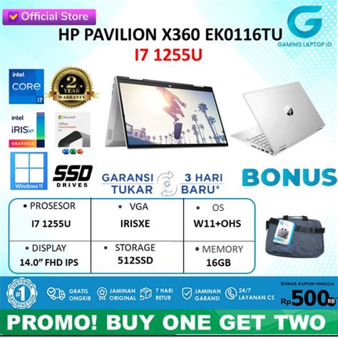 Promo HP PAVILION X360 14 EK0116TU TOUCH I7 1255U 16GB 512SSD IRISXE