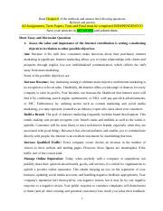 MO CH HW Docx Read Chapter Of The Textbook And Answer The Following Questions Be