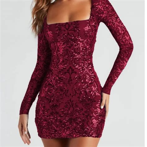 Sequin Accent Backless Mini Cocktail Dress In 2024 Red Homecoming