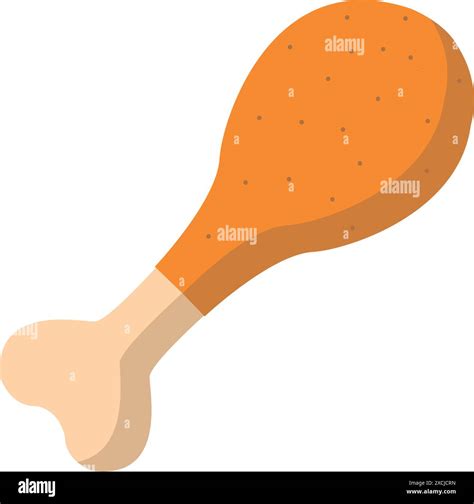 Fried Chicken Leg Flat Vector Illustration Logo Icon Clipart Stock