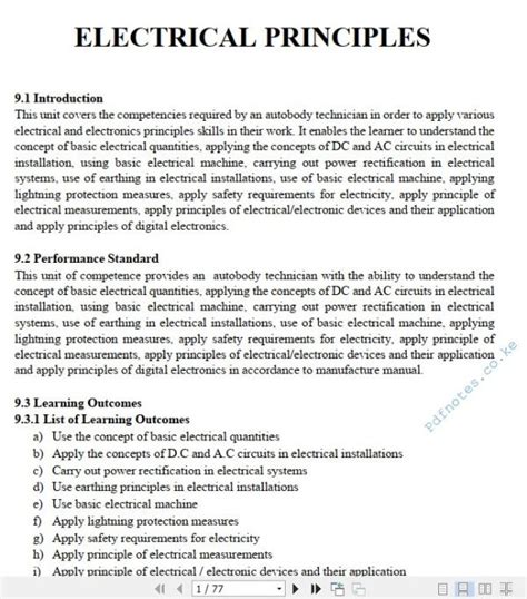 Electrical And Electronics Principles Pdf Notes Tvet Cdacc Level 6