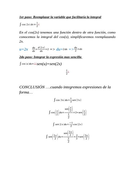 Ejercicio De Integración Por Partes Anexo Pdf