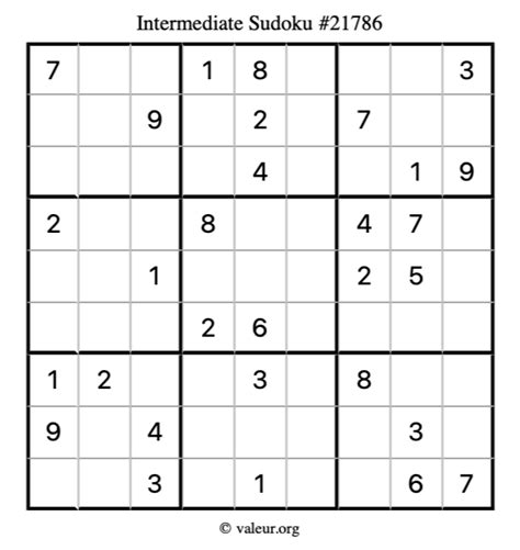 Intermediate Sudoku Puzzle 21786