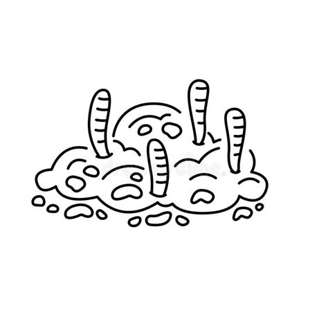 Worms In Compost Color Line Icon Composting Stock Vector