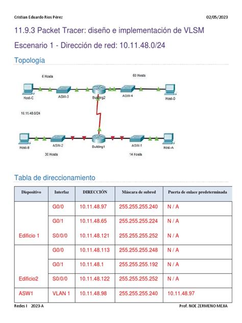 11 9 3 packet tracer vlsm design and implementation practice es xl