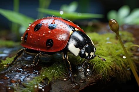 Premium Ai Image Ladybug Tropical Forest Wildlife Focus Dynamic 4k
