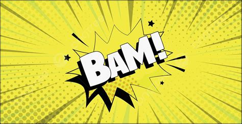 Vector Illustration Of Bam Comic Lettering On A White Background Vector