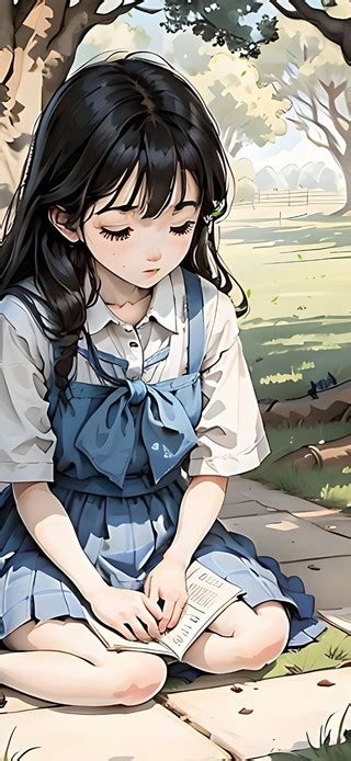 看书的女孩动漫手机动态壁纸 动漫手机壁纸下载 元气壁纸
