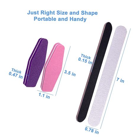 20 Pcs Nail File And Buffer Nail Files For Acrylic Nails Buffers