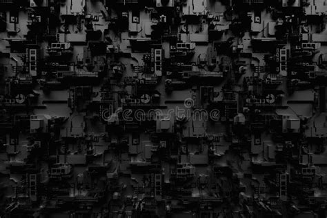 Cyberpunk Background Industrial Wallpaper Stock Illustrations 1745