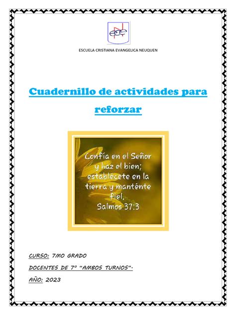 Cuadernillo De 7mo Ecen Nuevo Pdf Asunto Gramática Predicado Gramática